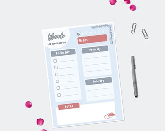 Weekly Planner, Printable Planner, Digital Planner. A Detailed Planner ...