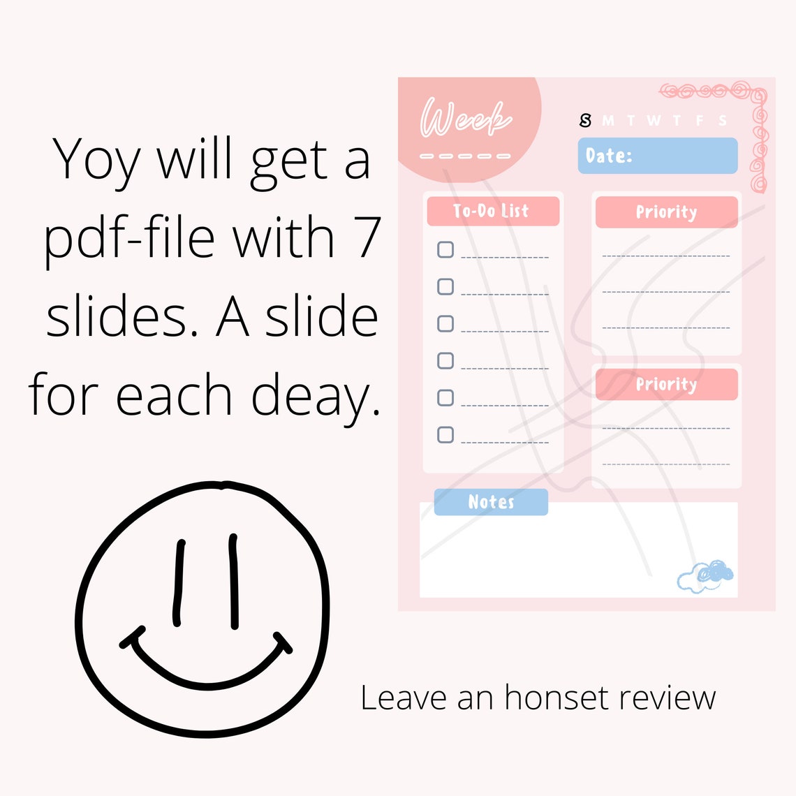 Weekly Planner, Printable Planner, Digital Planner. A Detailed Planner ...