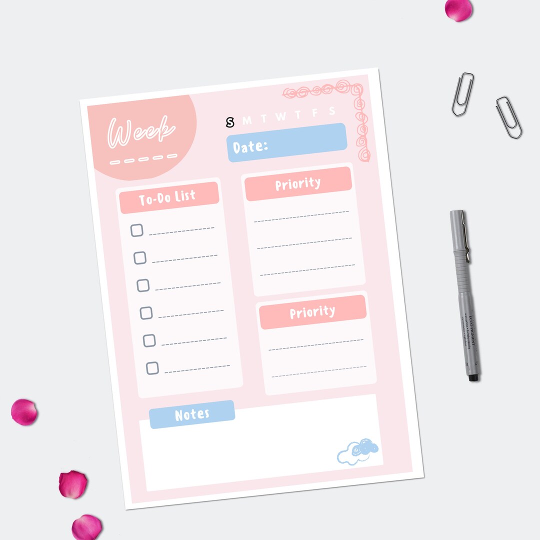 Weekly Planner, Printable Planner, Digital Planner. A Detailed Planner ...