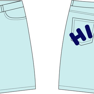 Baggy Jorts Tech Pack: Streetwear Denim Jean Shorts Template (AI/PNG ...