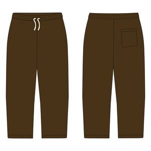 Straight Leg Sweatpants Tech Pack: Streetwear Mockup Template (AI & PNG ...