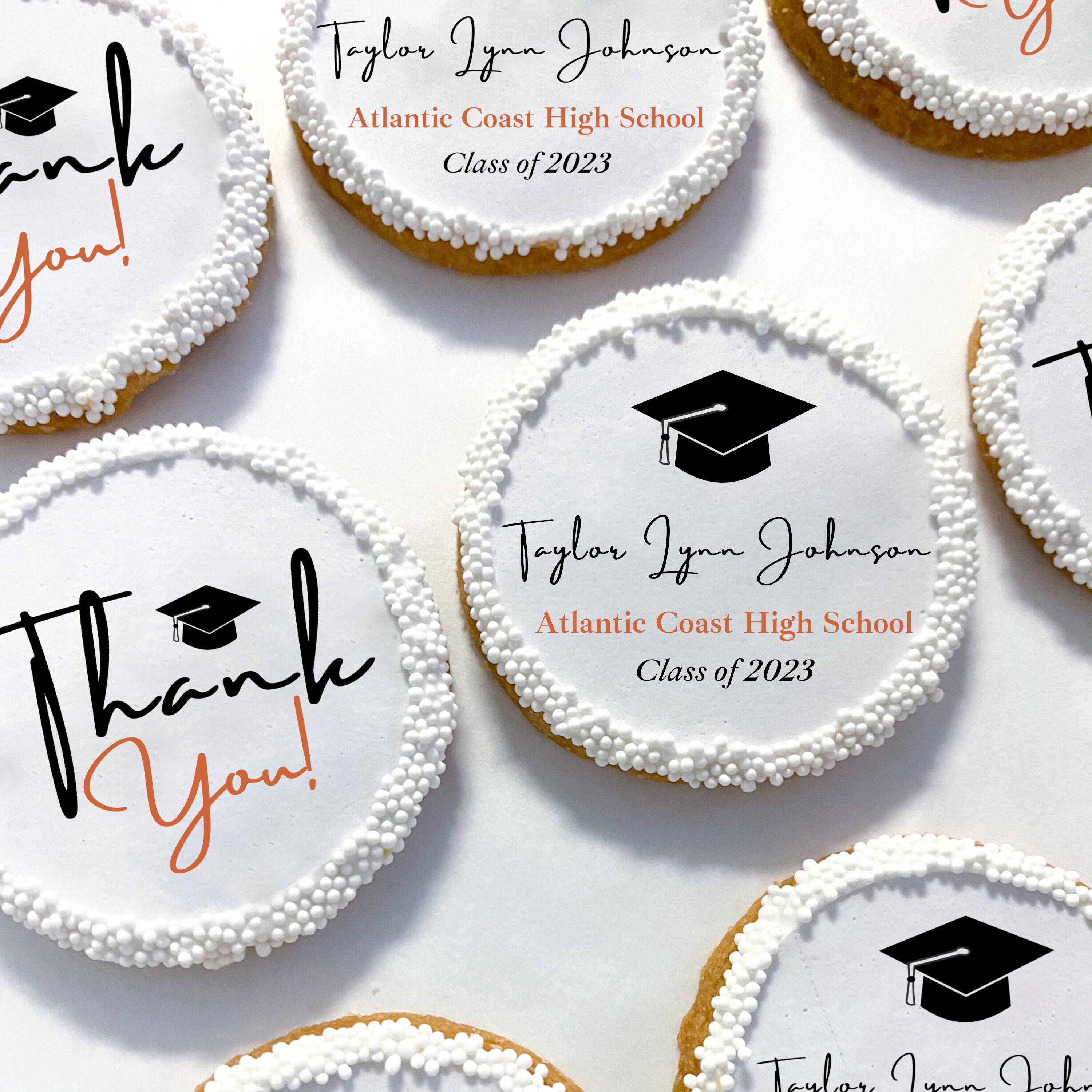 Thank You Graduation Edible Image Shortbread Cookies Custom - Etsy