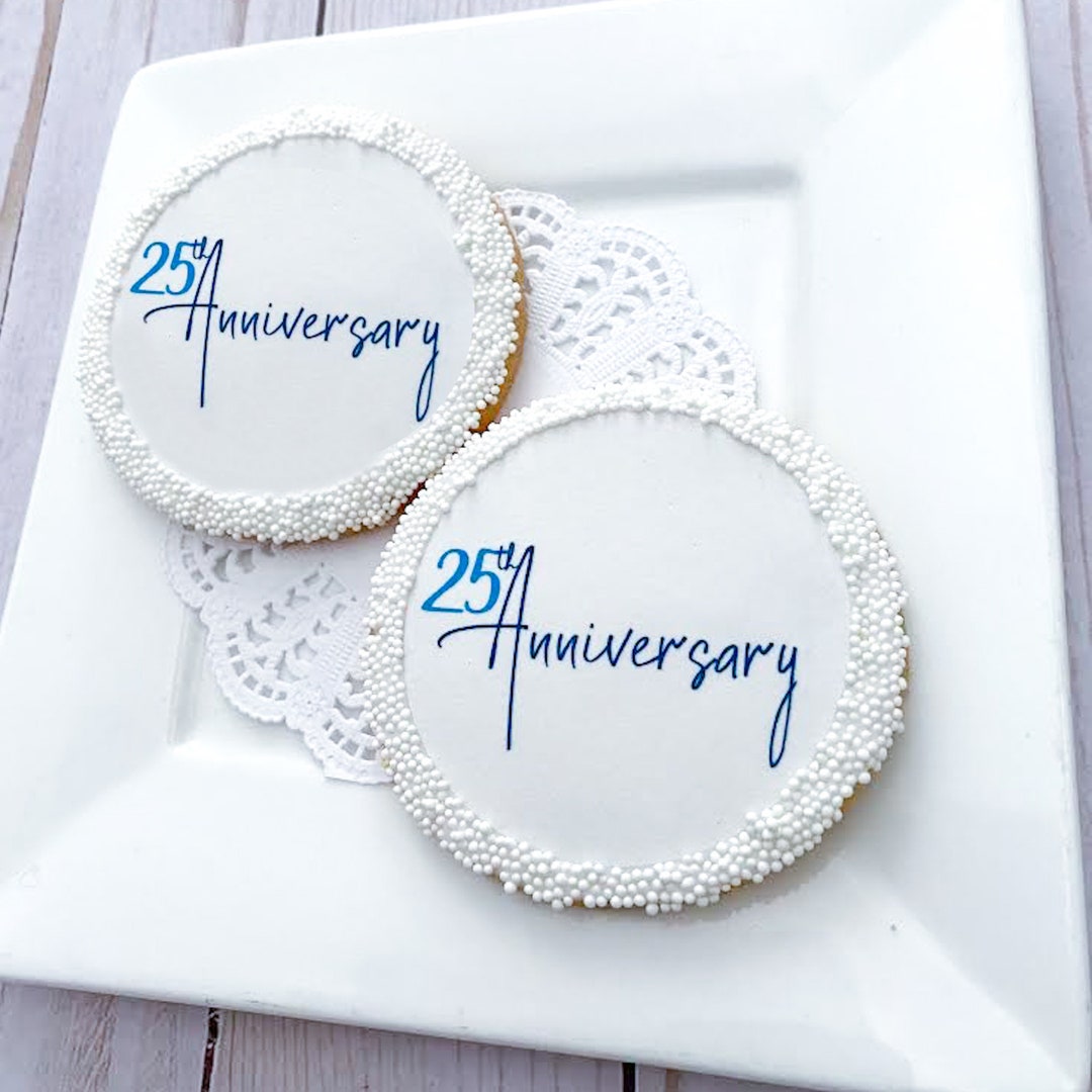 Anniversary Cookies - Personalized Edible Image Shortbread Cookies ...
