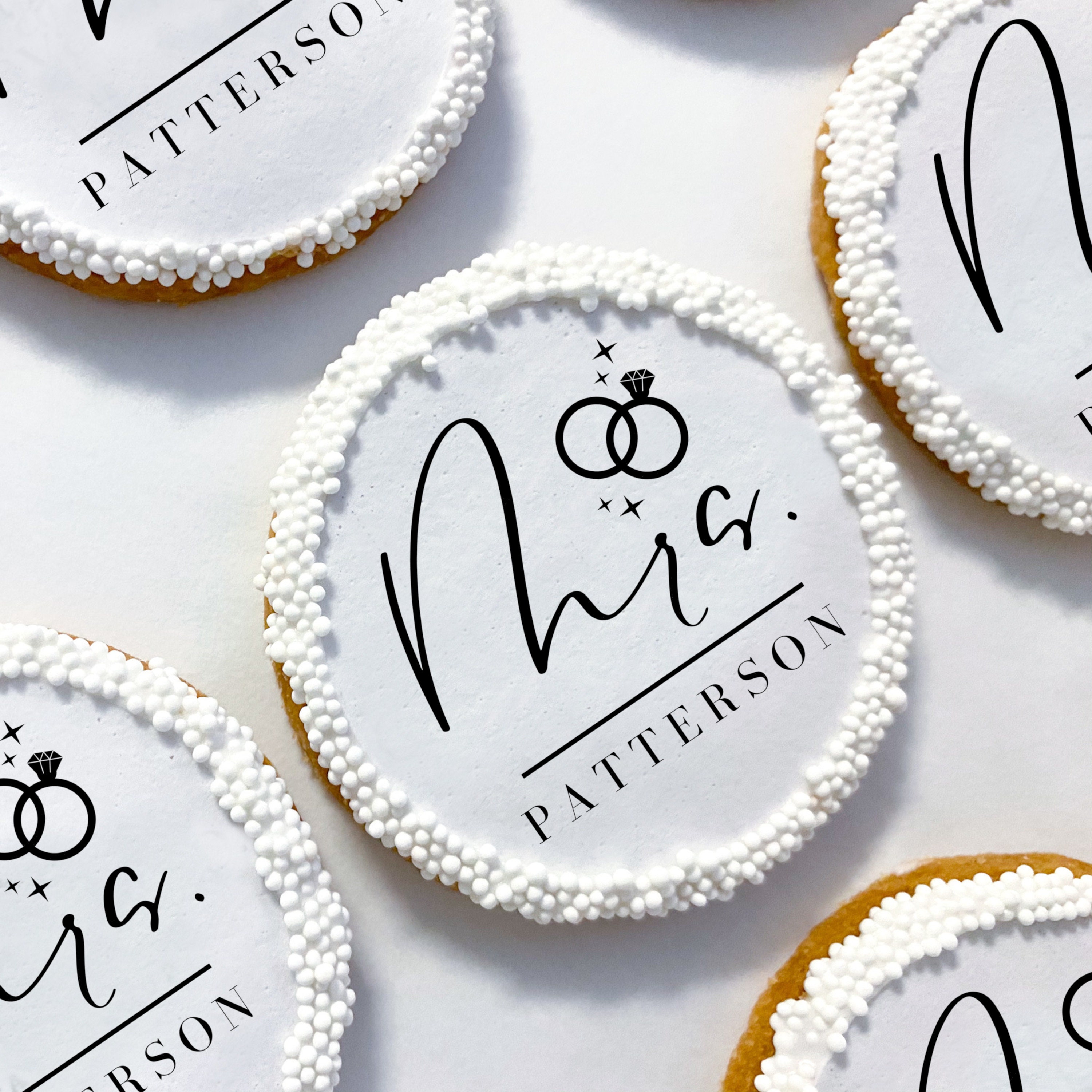 Mrs. Personalized Shortbread Cookies - Bridal Shower, Birthday, Baby ...