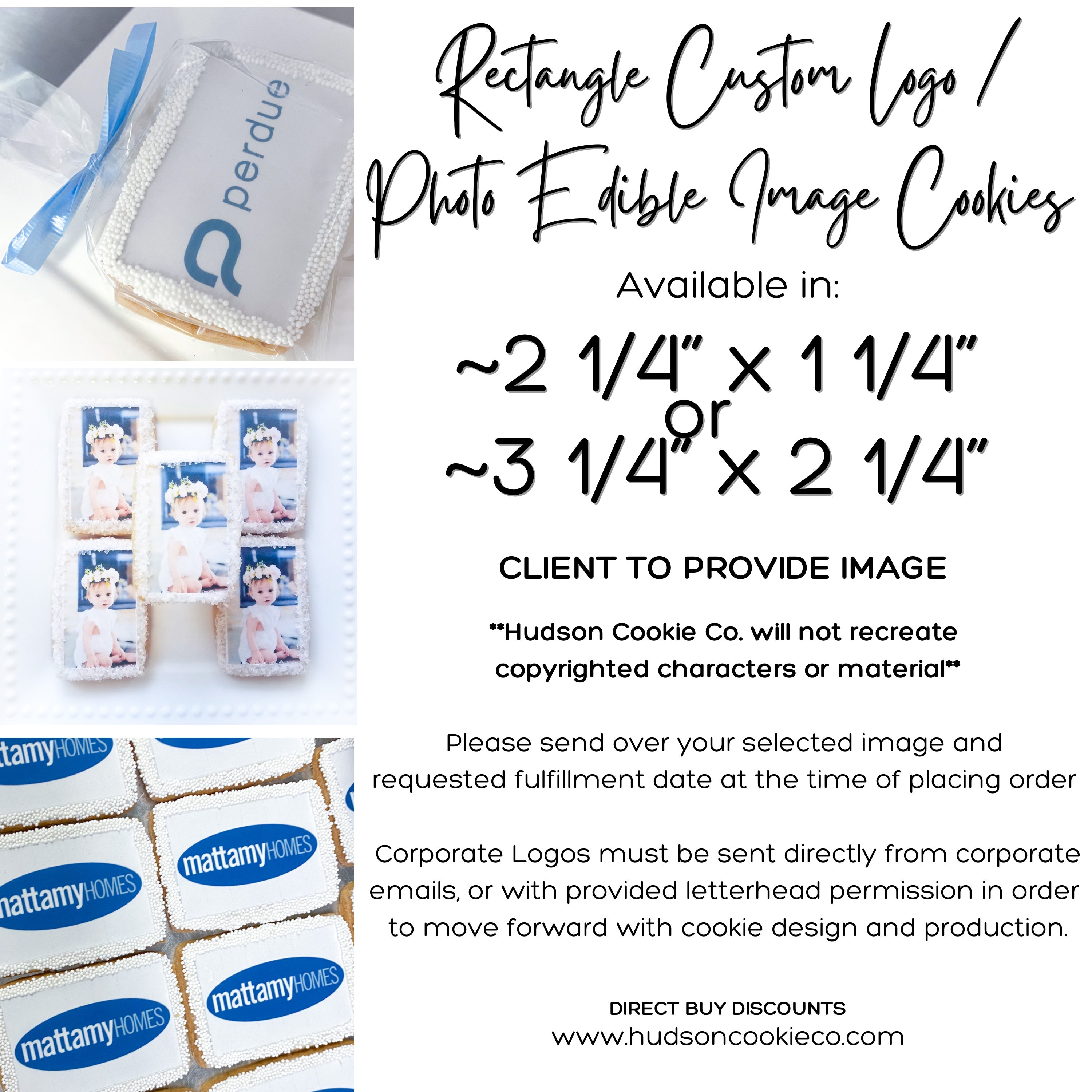 Custom Photo Cookie / Logo Edible Image Shortbread Cookies, Rectangle ...