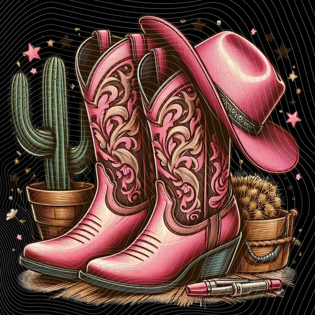 Cowgirl Boots With Hat Western Png File - Etsy