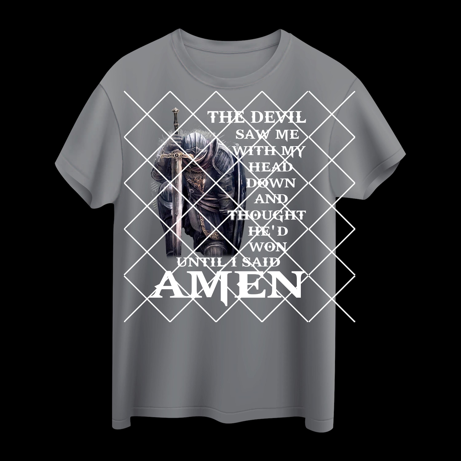 Devil Saw Him With His Head Down Knight Bowing Amen Png T-shirt/hoodie ...