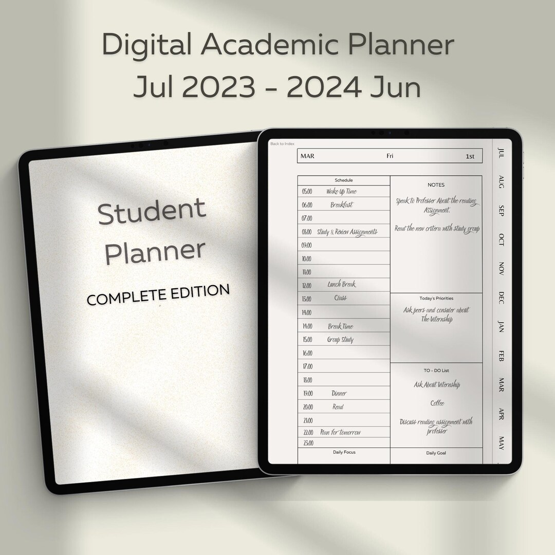 2023 - 2024 Academic Student Planner, School Planner for Ipad ...