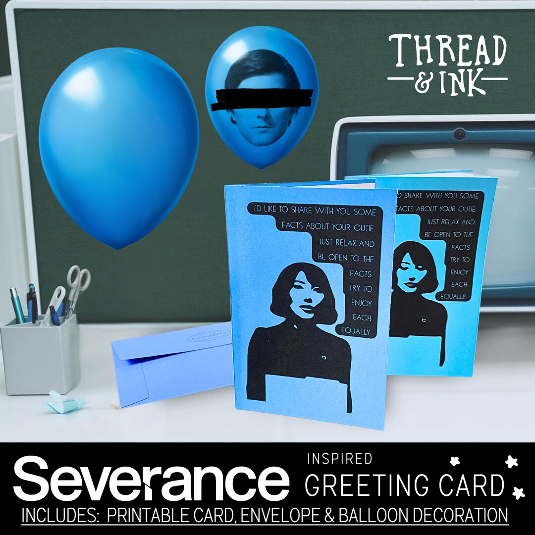 Severance Inspired Outie Facts Greeting Card - Instant Download ...