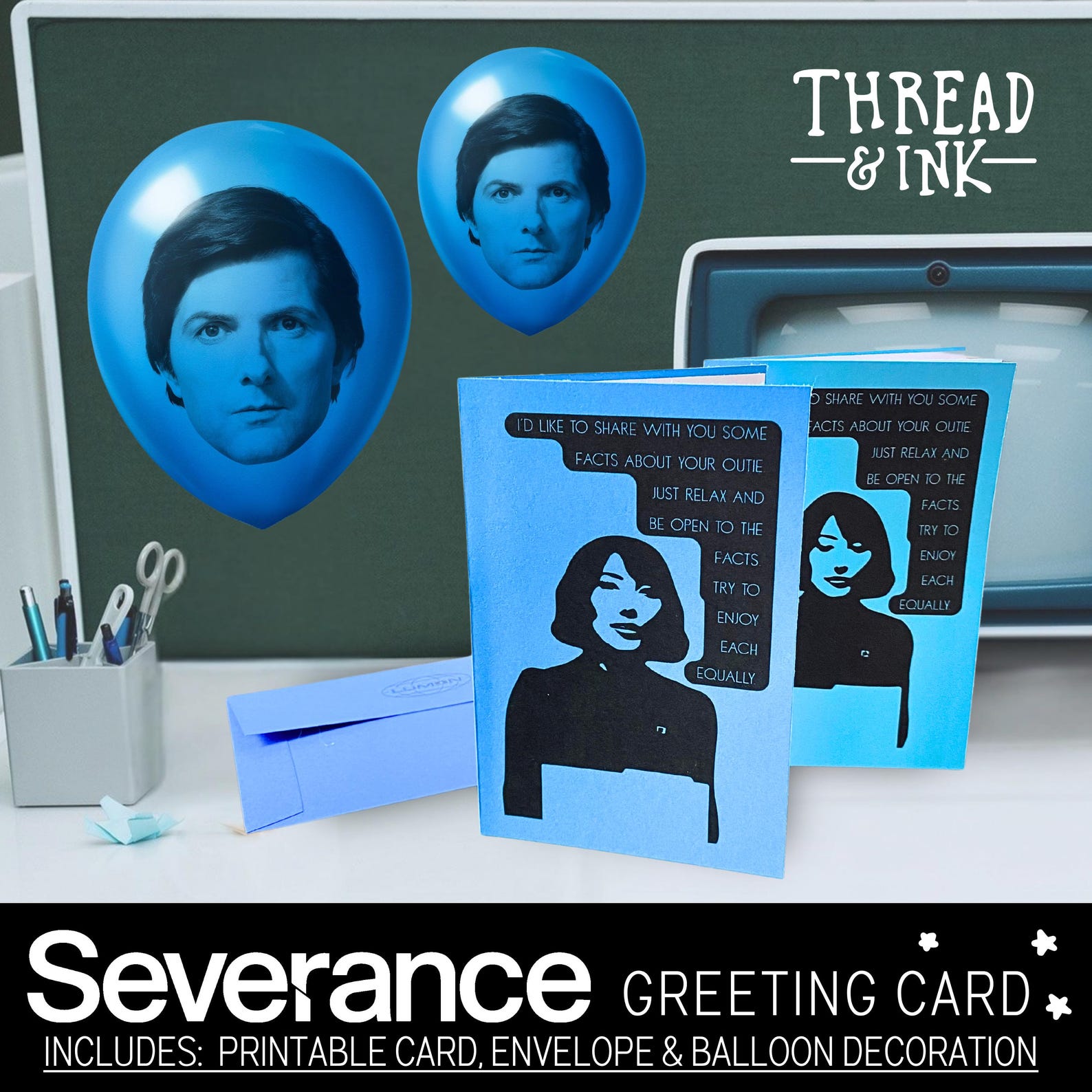 Appletv+ Severance Outie Facts Greeting Card - Printable Birthday Just ...