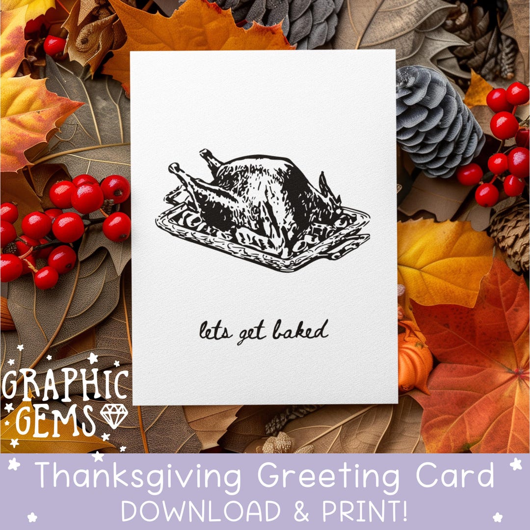 Funny Thanksgiving Greeting Card Printable Digital File Vintage Humor ...
