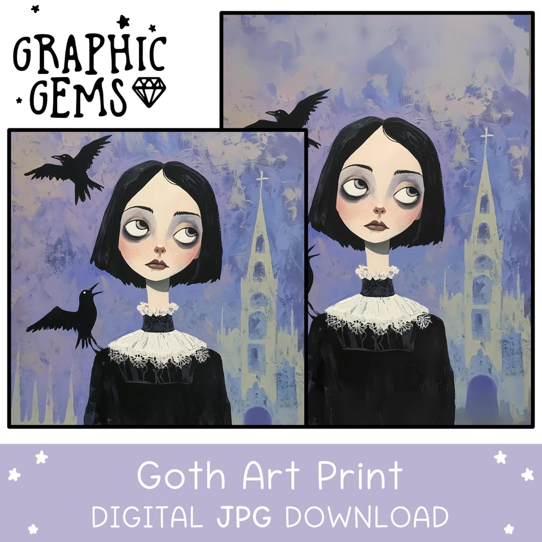 Sassy Goth Digital Art Halloween Home Decor Printable Gothic Attitude ...