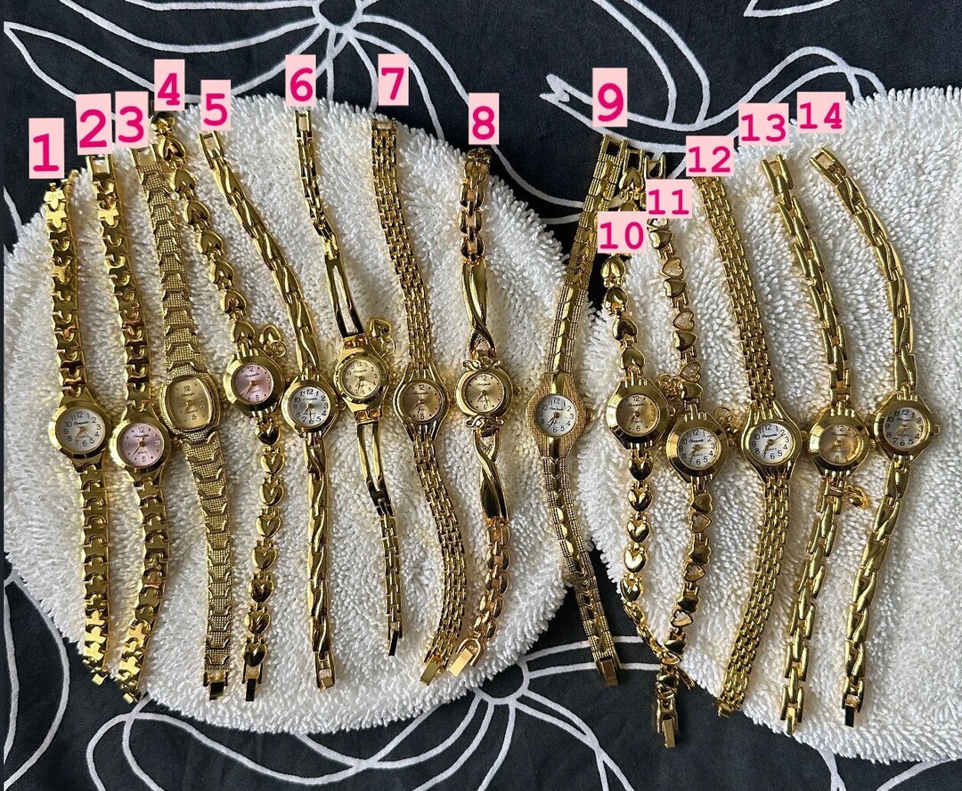 Deadstock Vintage Y2K Gold Dainty Skinny Wrist Watch, Retro Watch ...