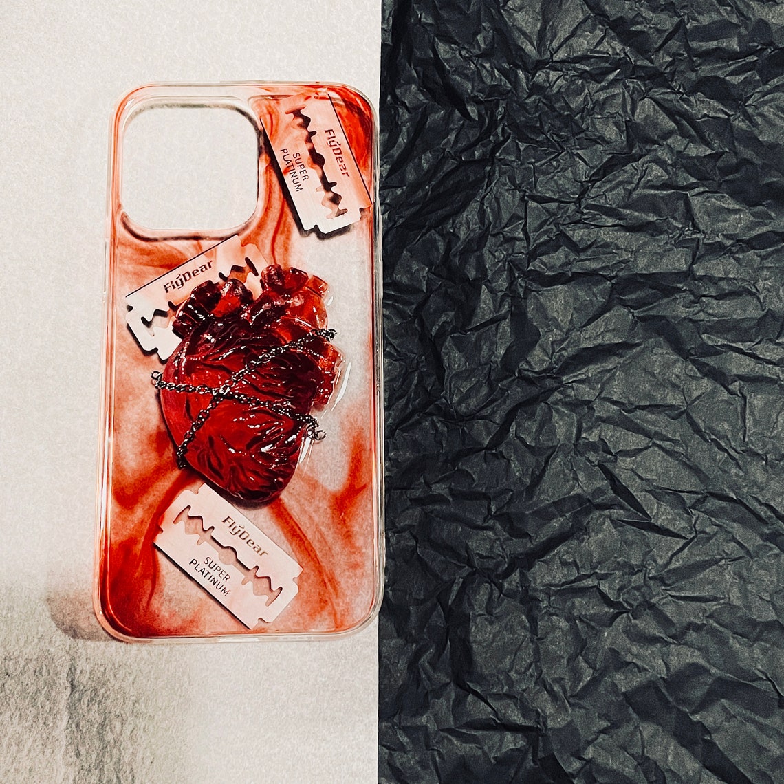 Gothic Punk Style Heart Blade Blood Stains Original Artist Phone Case ...