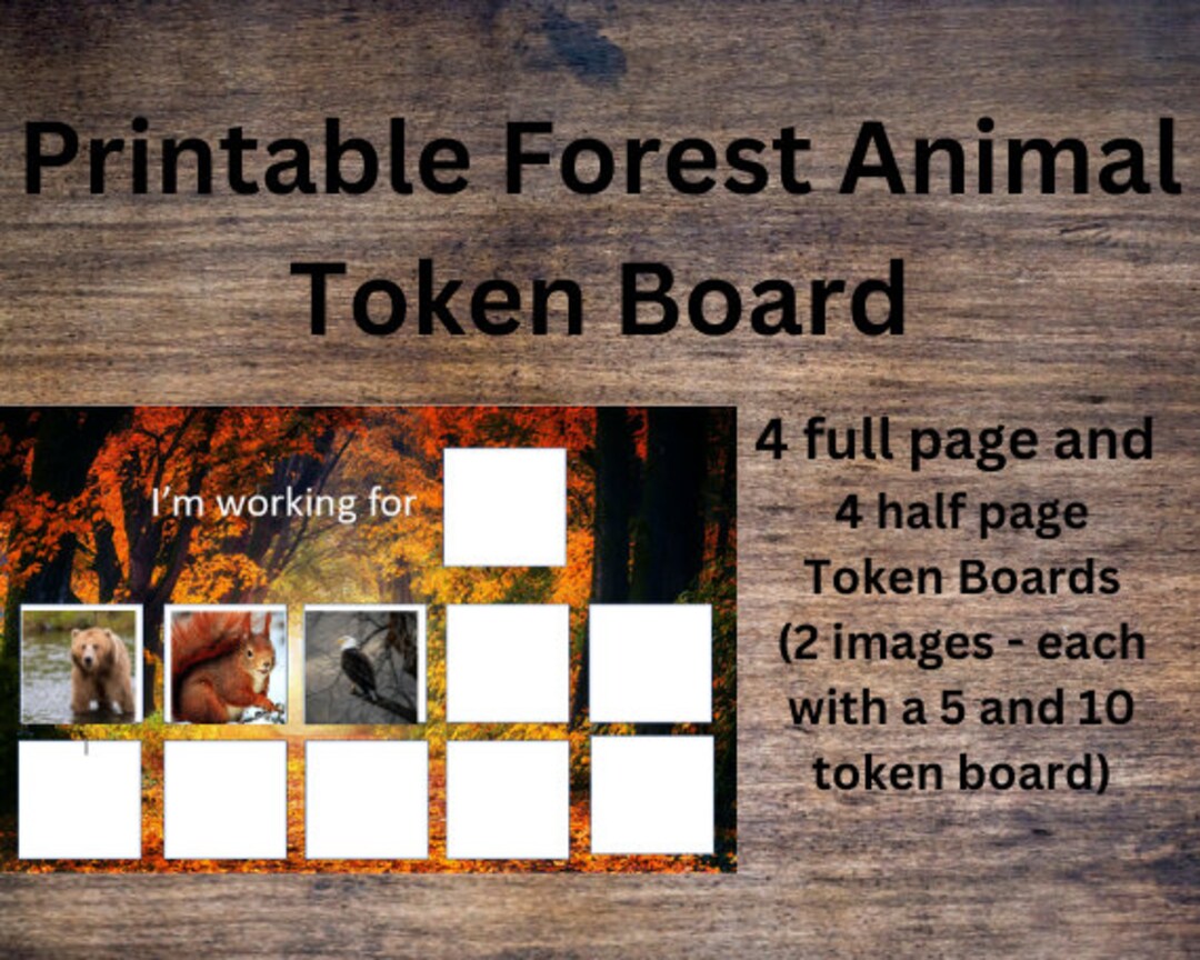 Printable Forest Animal Token Board - Etsy