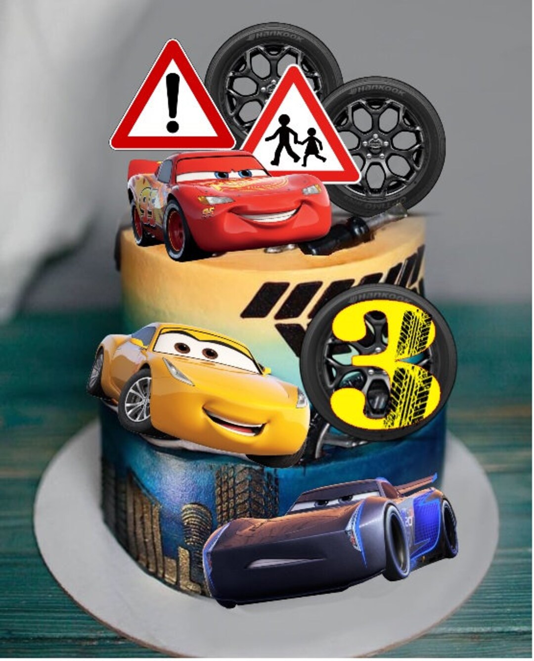 Cake Topper Cars /BIRTHDAY CAKE TOPPER Card - Etsy