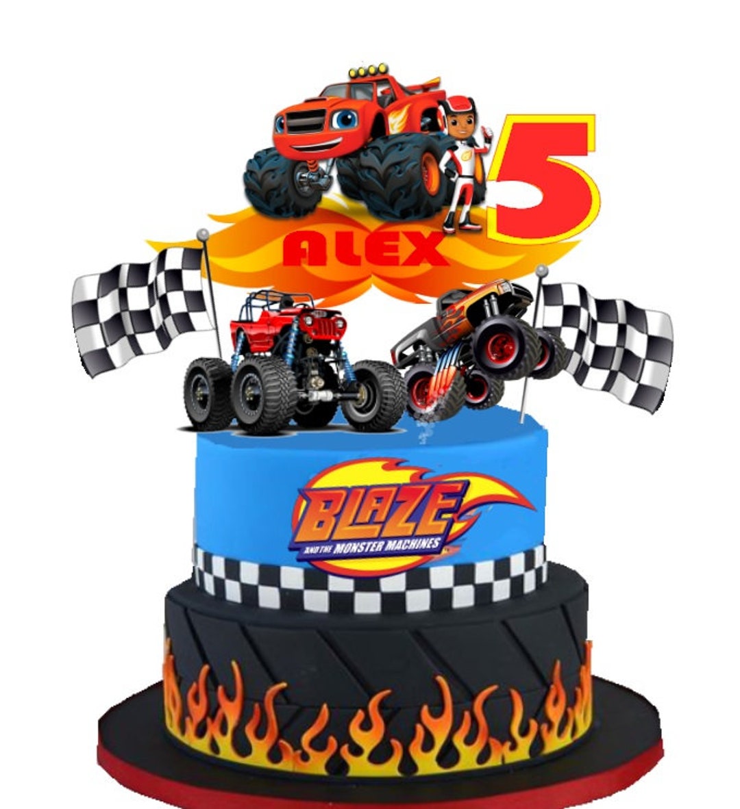 Blaze and the Monster Machines CAKE TOPPER ,CARD - Etsy UK
