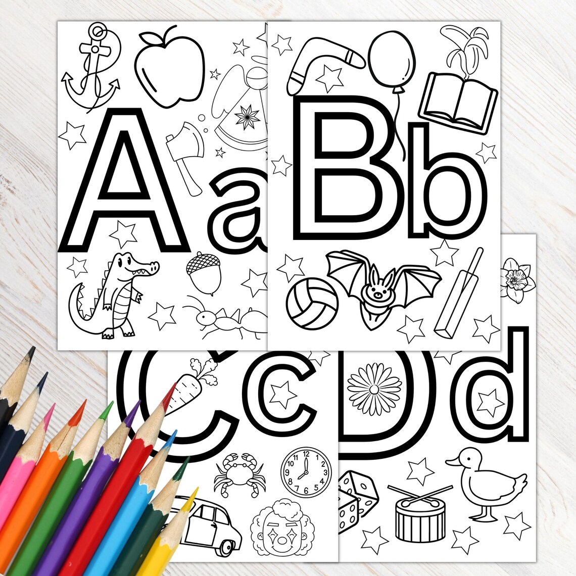Printable Alphabet Colouring Pages Digital Download 26 Pages, Colouring ...