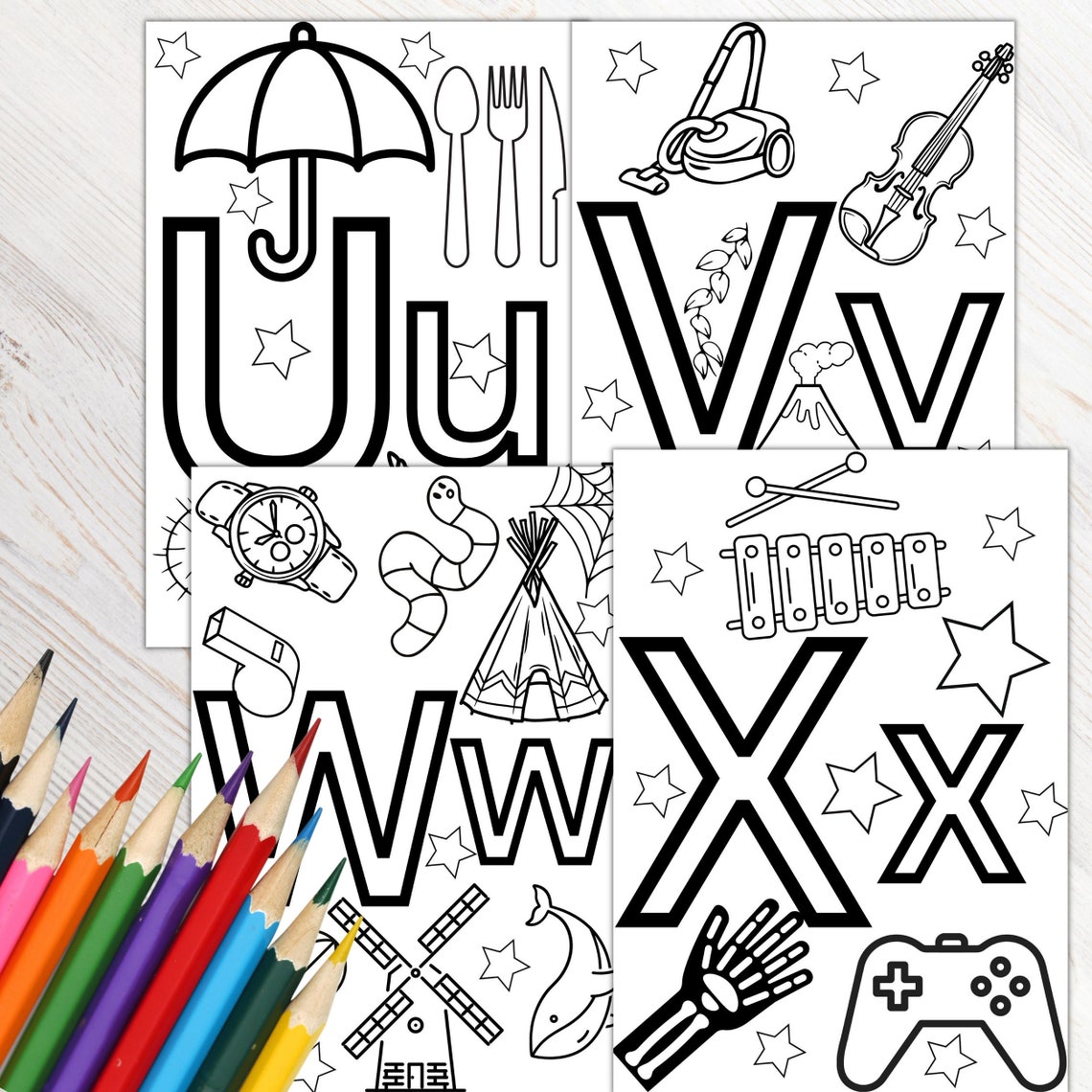 Printable Alphabet Colouring Pages Digital Download 26 Pages, Colouring ...