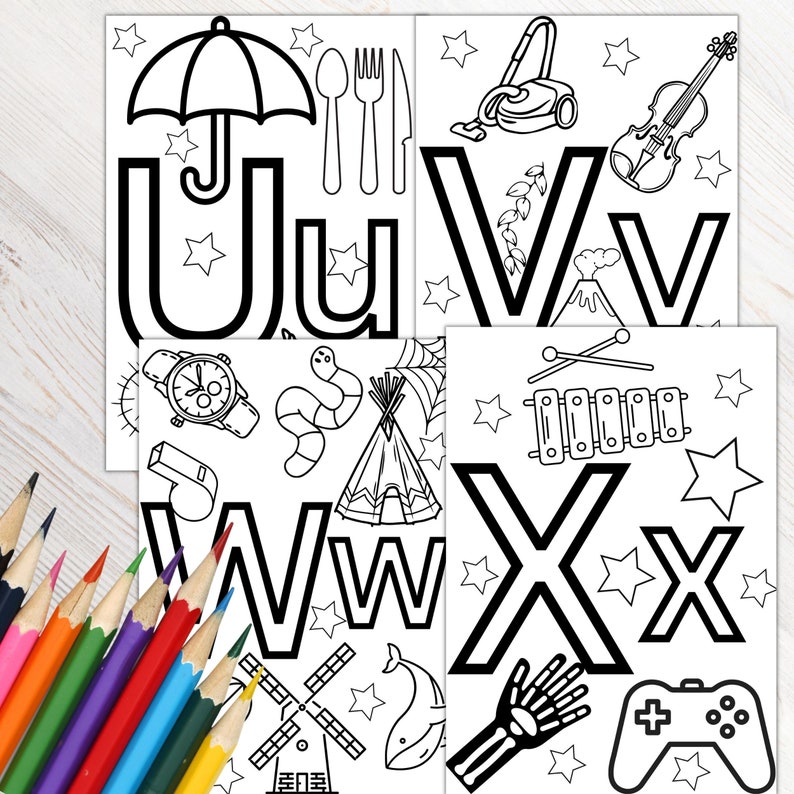 Printable Alphabet Colouring Pages Digital Download 26 Pages, Colouring ...