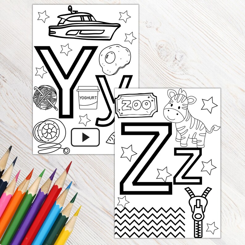 Printable Alphabet Colouring Pages Digital Download 26 Pages, Colouring ...