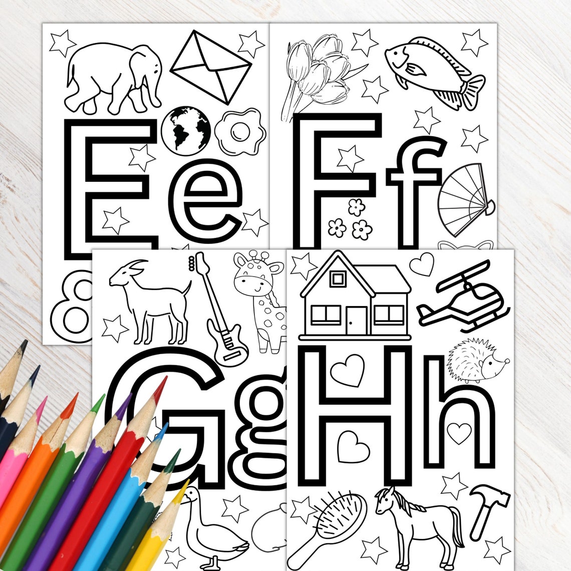 Printable Alphabet Colouring Pages Digital Download 26 Pages, Colouring ...