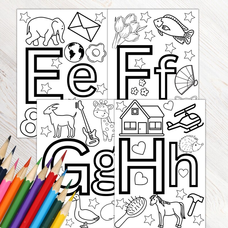 Printable Alphabet Colouring Pages Digital Download 26 Pages, Colouring ...