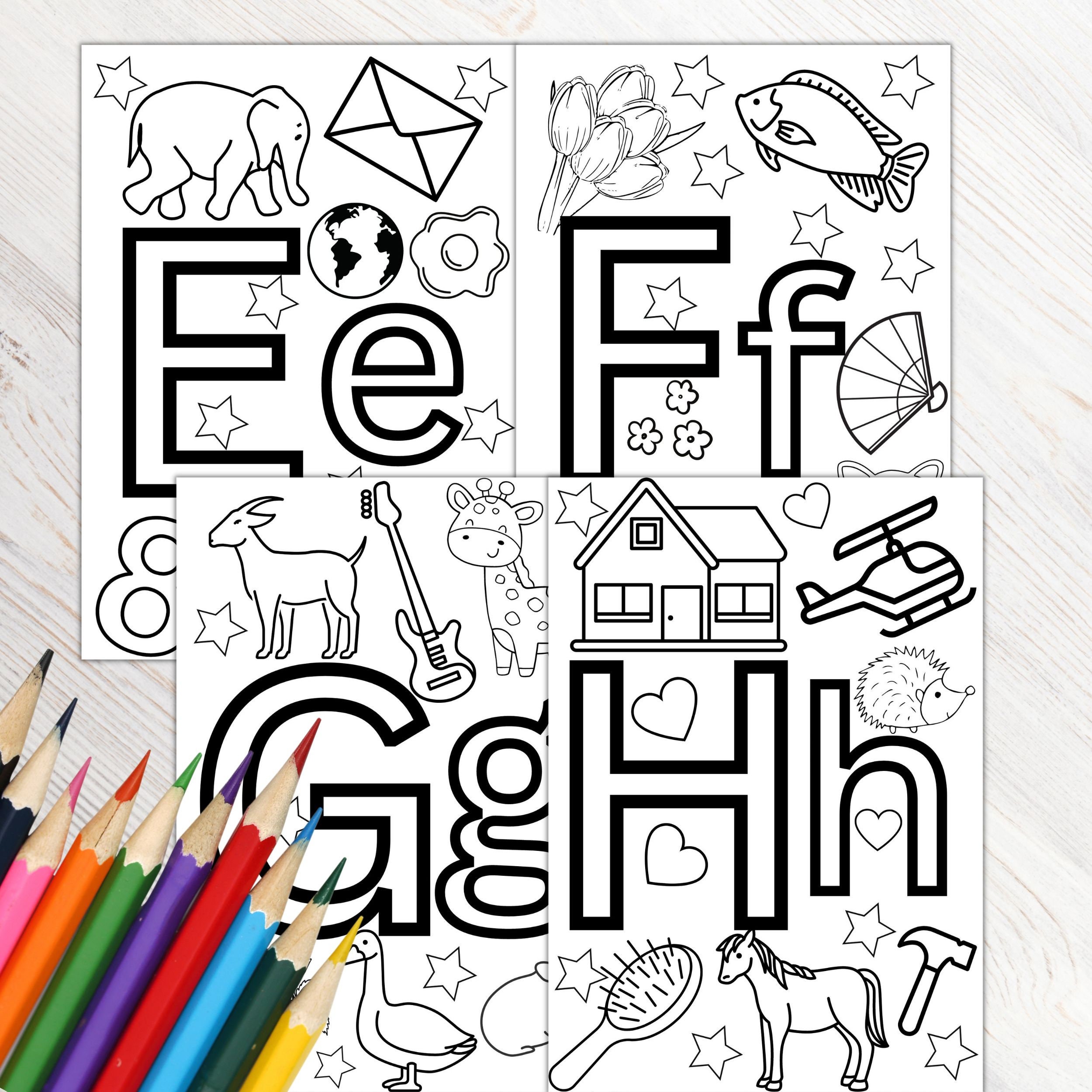 Printable Alphabet Colouring Pages Digital Download 26 Pages, Colouring ...