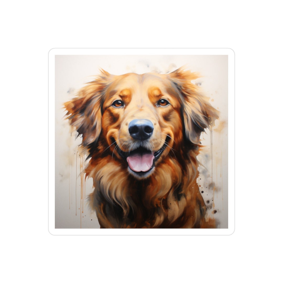 Watercolor Dog Print Sticker - Colorful Pet Lover Vinyl Decal - Etsy