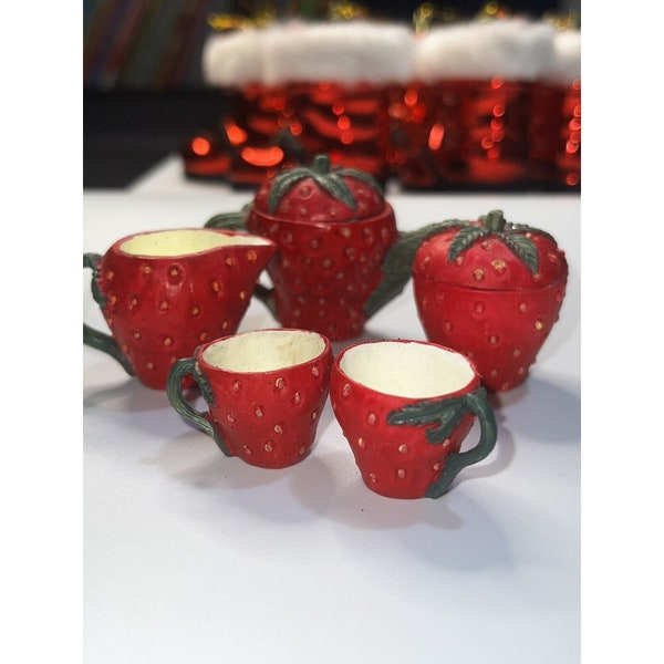 Strawberry Tea Set - Etsy