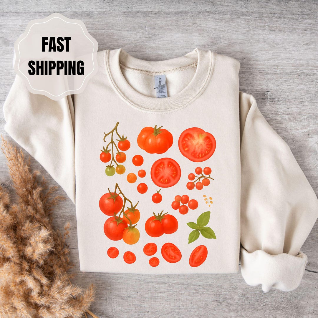 Tomato Graphic Shirt: Botanical Vegan Clothing - Etsy