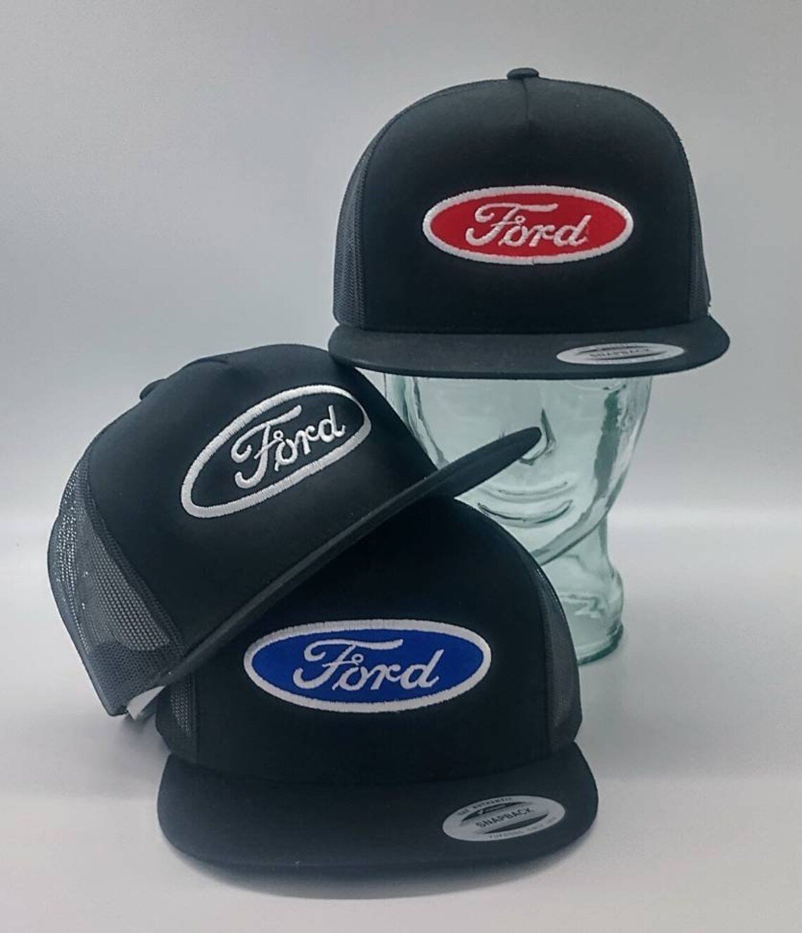 Ford Hat, Ford Logo Patch, Vintage Trucker Cap, Ford Dad Gift Black Red ...