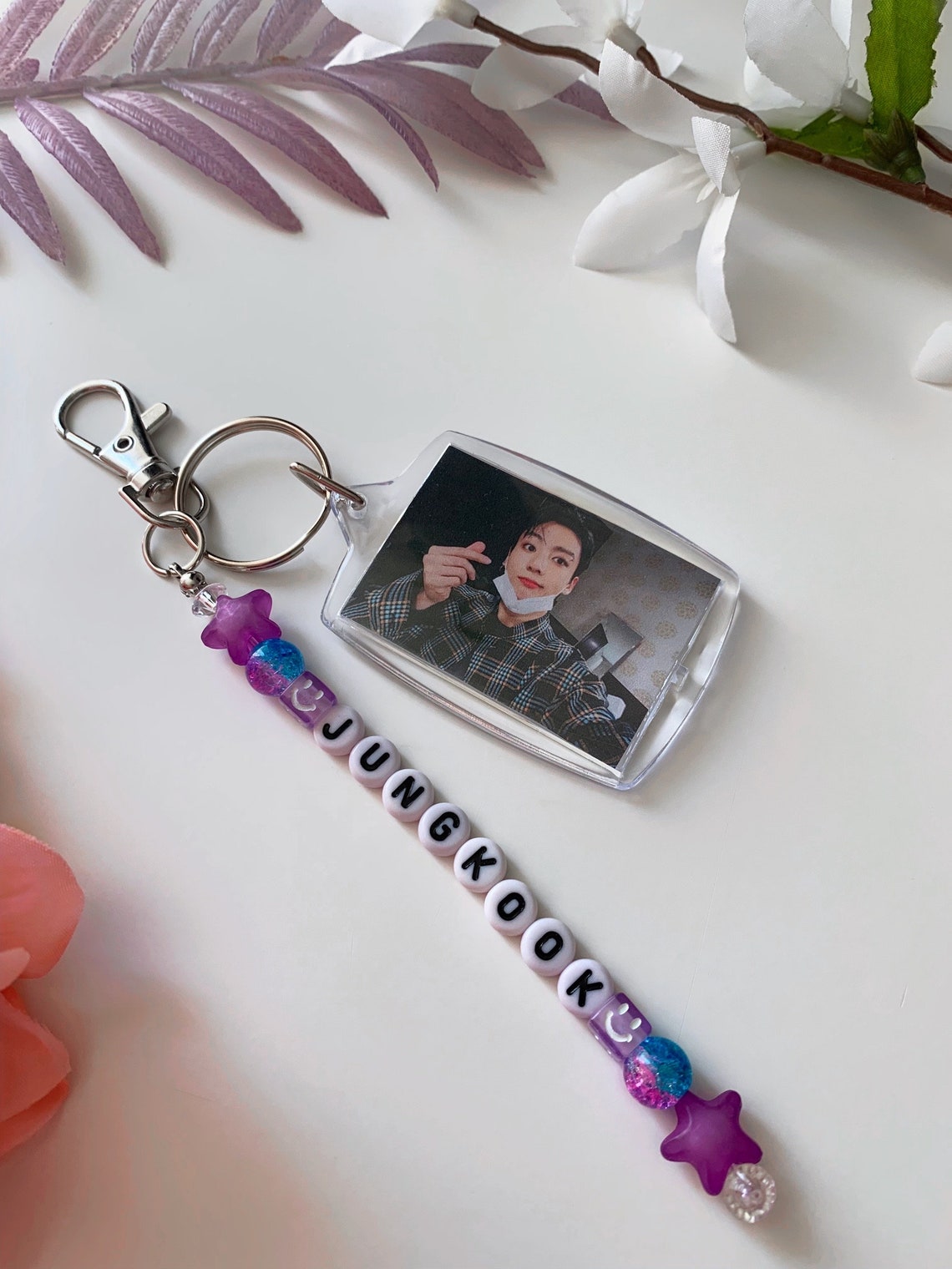 BTS Beaded Member/bias Keychain - Etsy