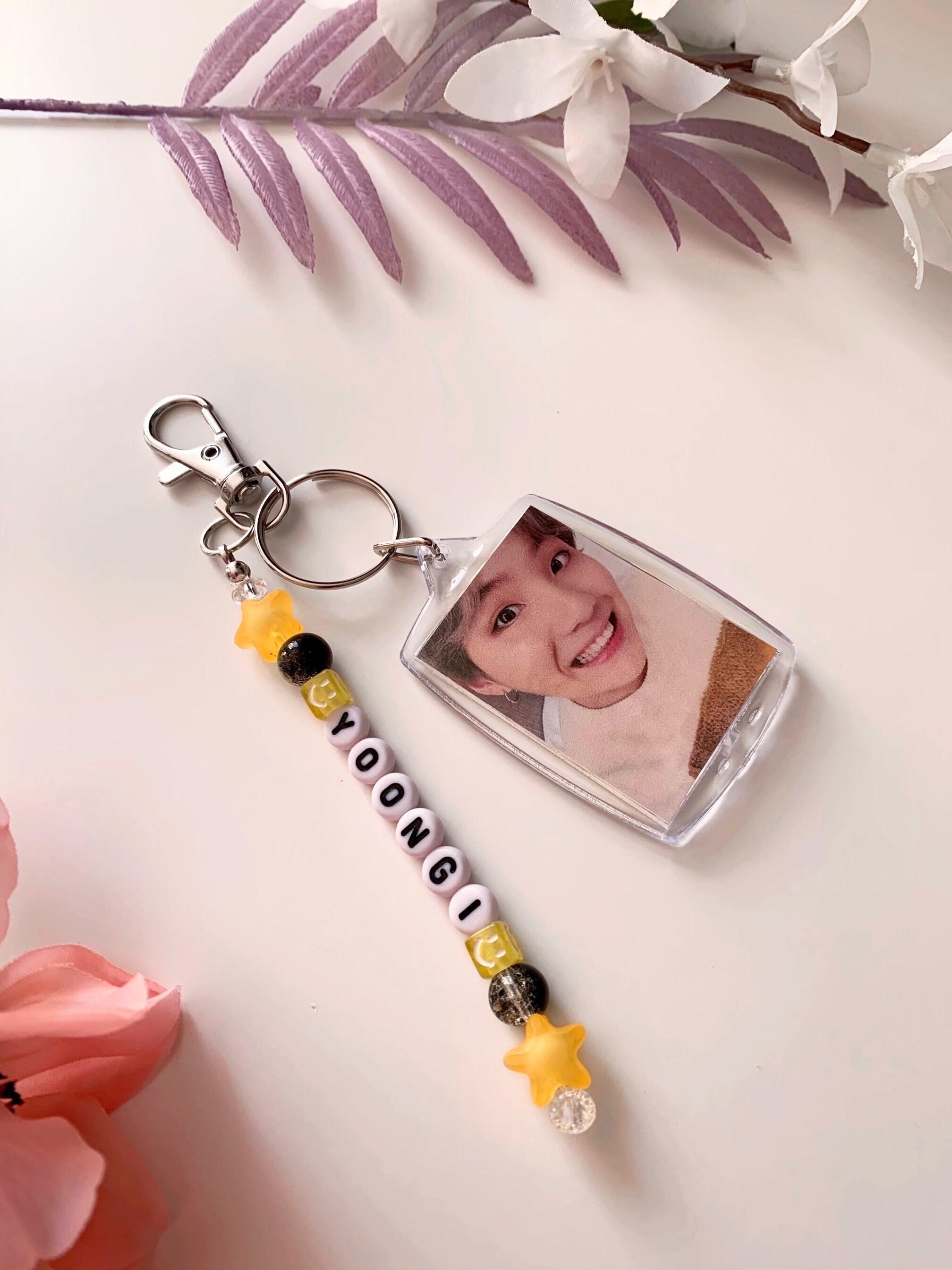 BTS Beaded Member/bias Keychain - Etsy