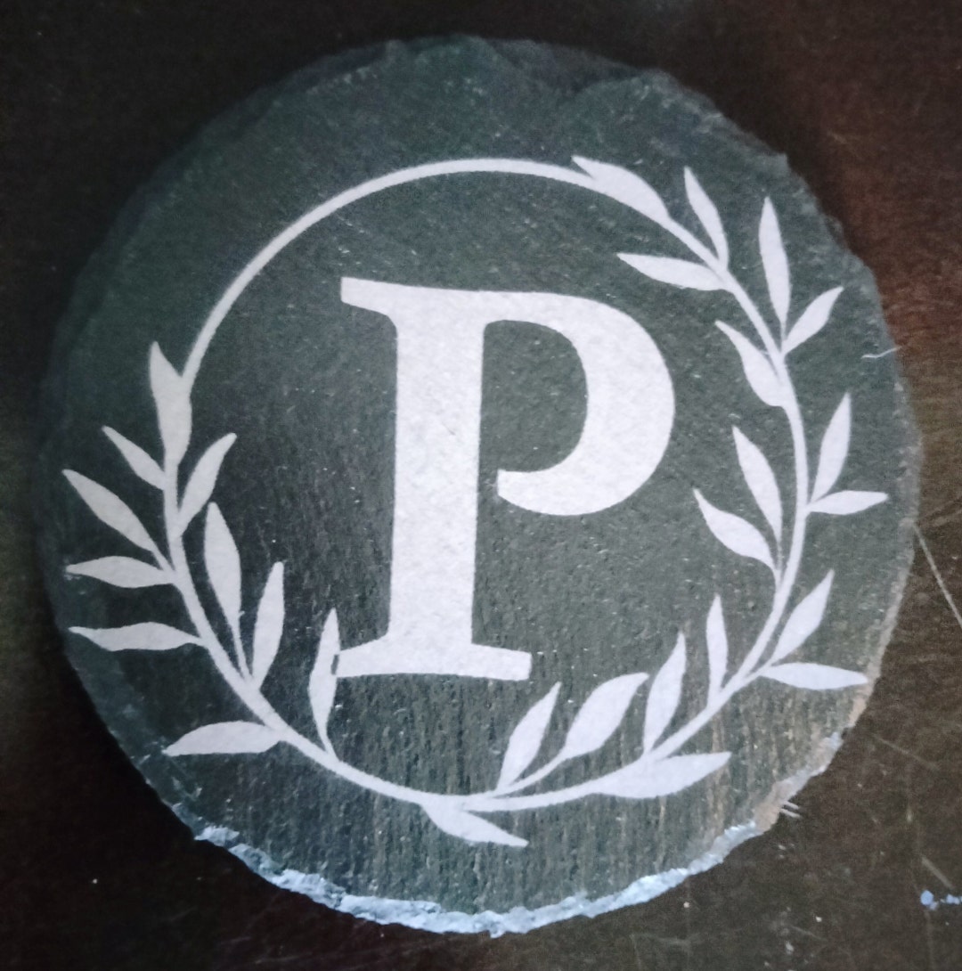 Monogram Slate Coaster Set of 4 - Etsy