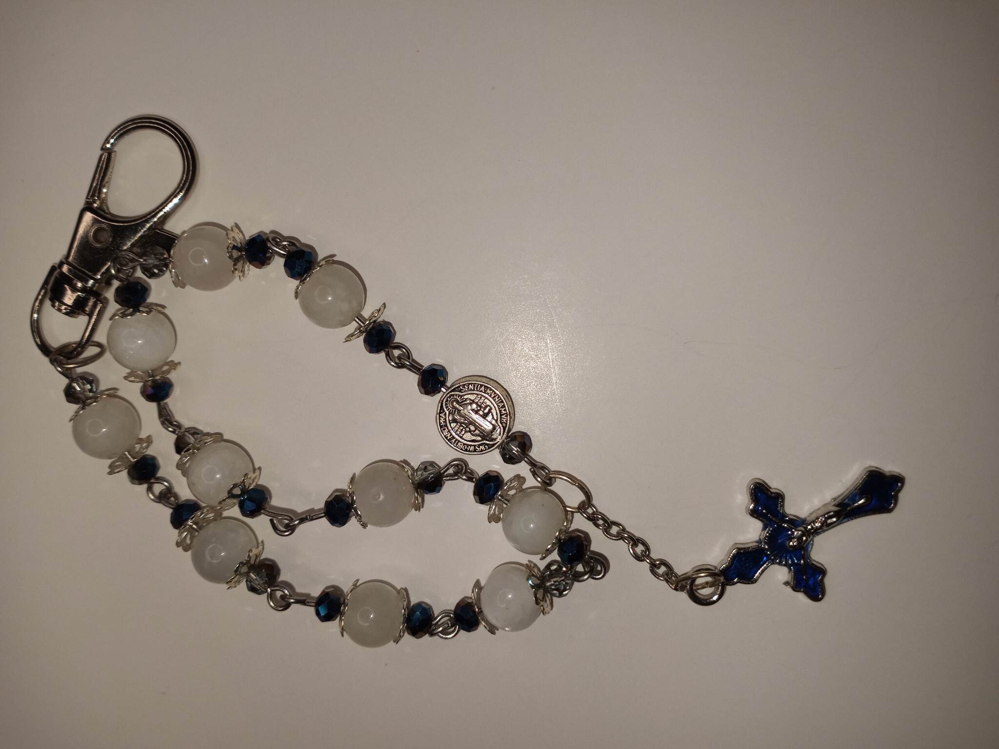 Rosary Tenner One Decade Rosary Keychain Handmade Quartz Catholic Gifts ...