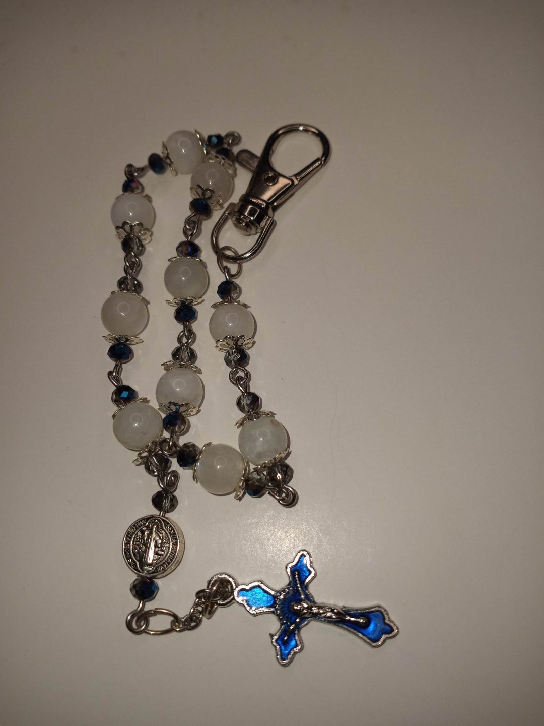 Rosary; Tenner; One Decade Rosary; Keychain; Handmade; Quartz; Catholic ...