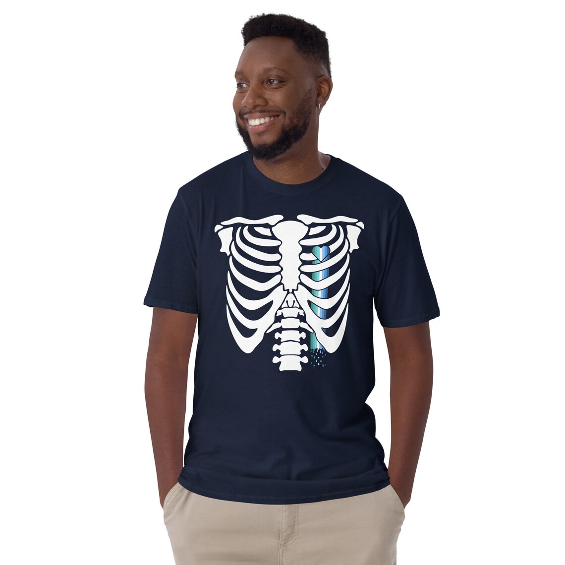Gay MLM Pride Bleeding Heart Ribcage Short Sleeve Gender Neutral T ...