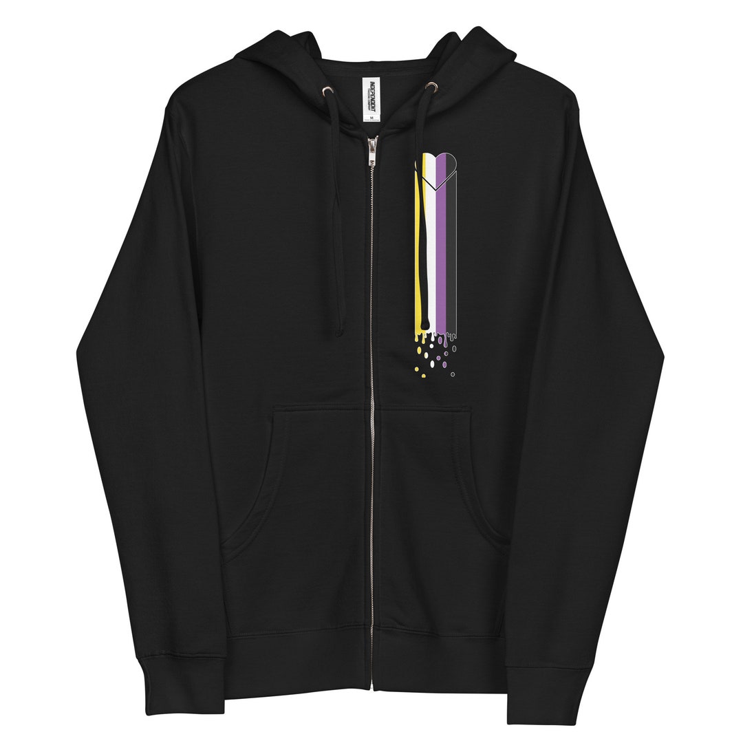 Enby Pride Bleeding Heart Gender Neutral Zip Hoodie - Etsy