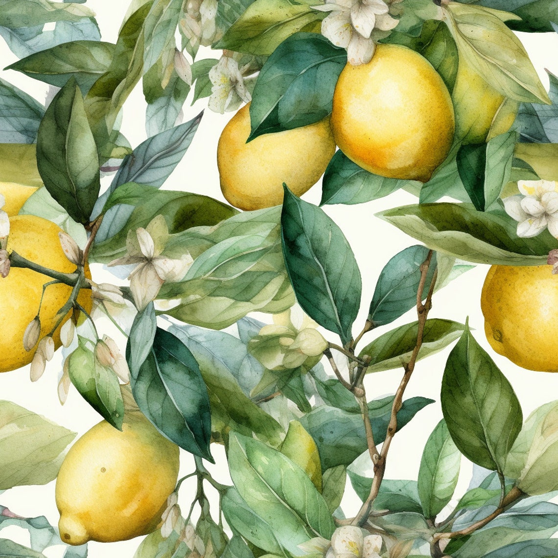 4 Pack Lemon High Resolution Digital Patterns for Paper, Scrapbooking ...