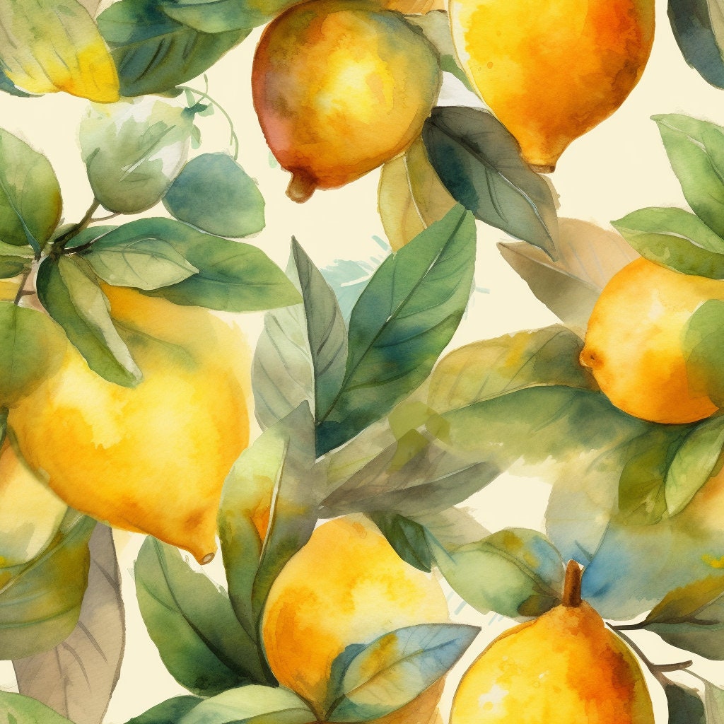 4 Pack Lemon High Resolution Digital Patterns for Paper, Scrapbooking ...