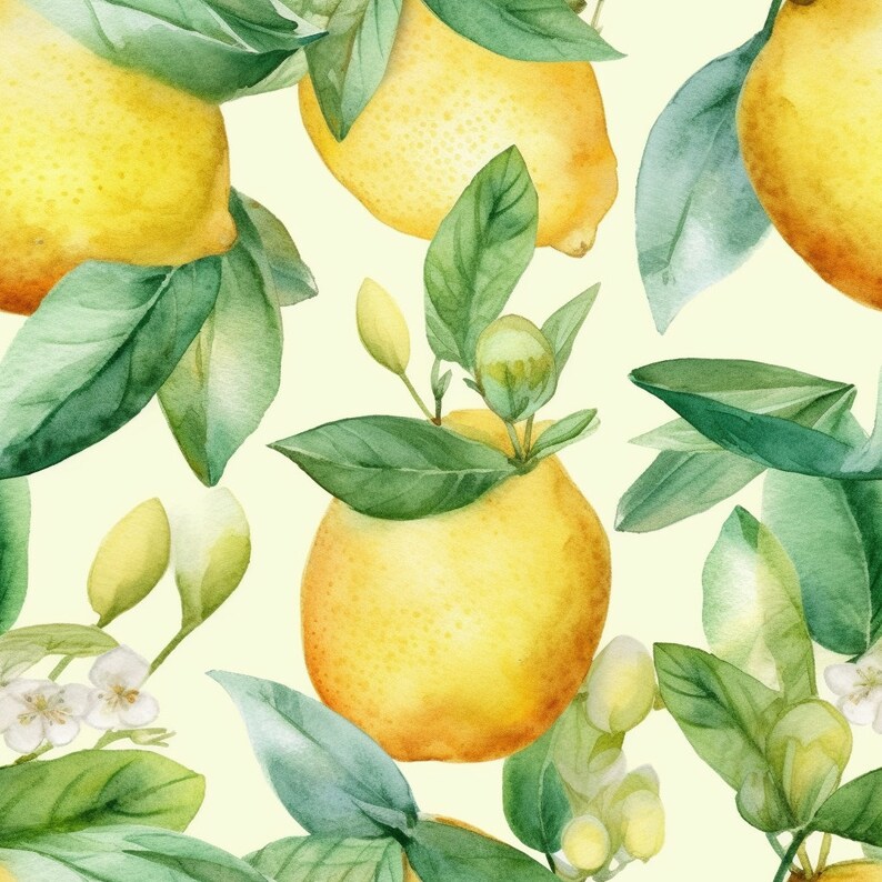 4 Pack Lemon High Resolution Digital Patterns for Paper, Scrapbooking ...
