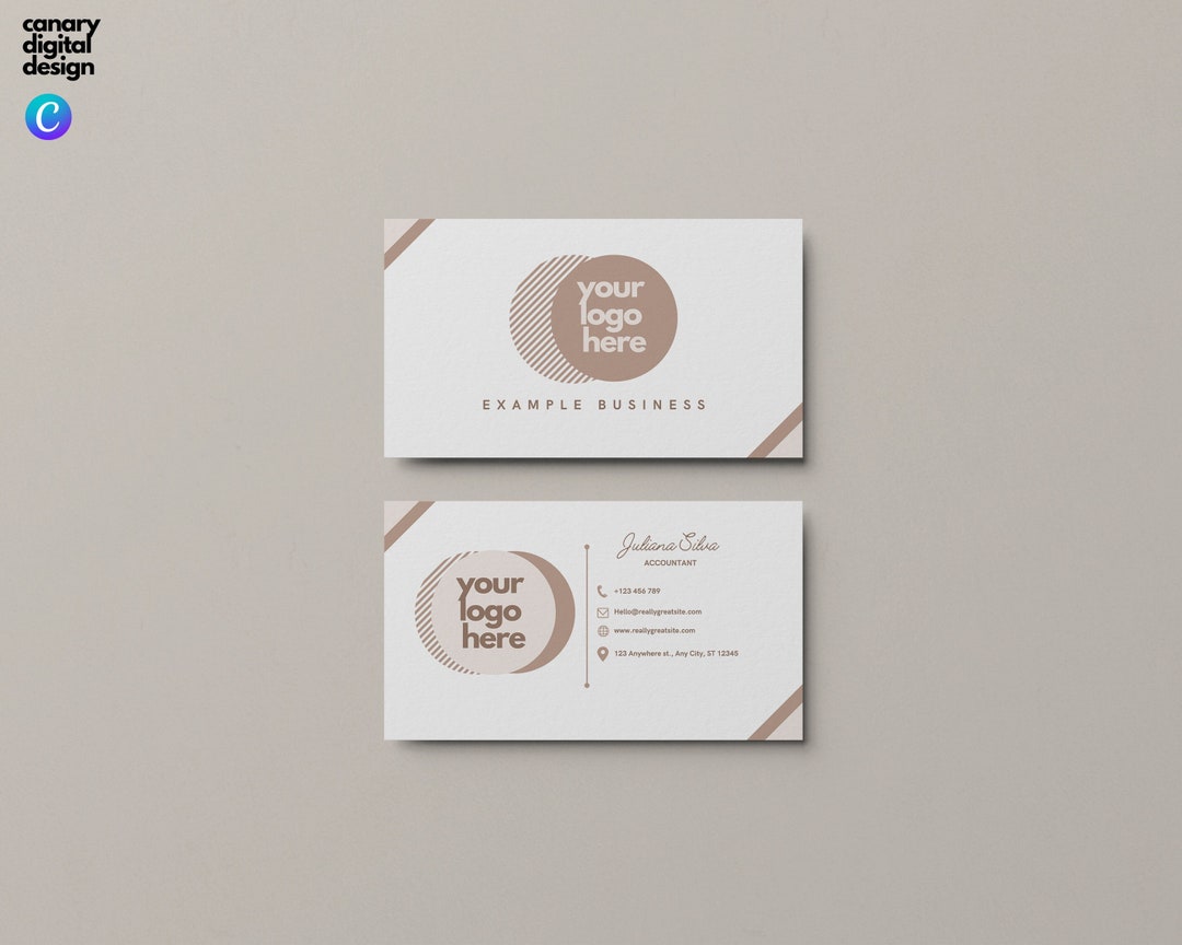 Printable Unique Minimalist Business Card Template, Instant Download ...