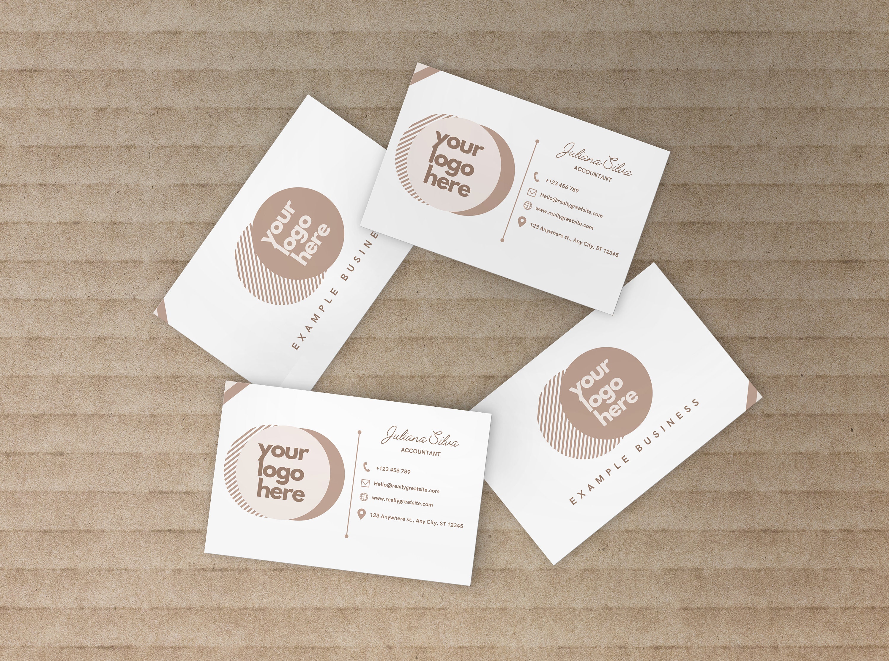 Printable Unique Minimalist Business Card Template, Instant Download ...