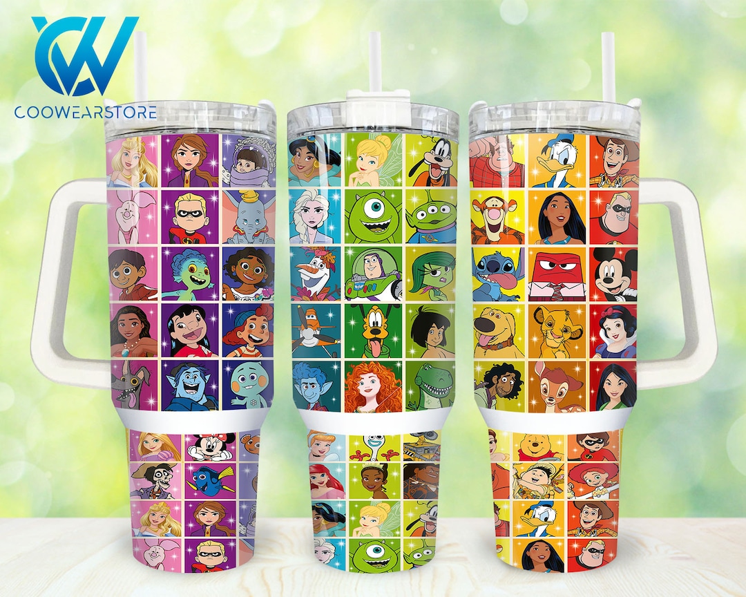 Movies Characters 40oz Tumbler Wrap Png, Cartoon Characters 2 Pieces 40 ...