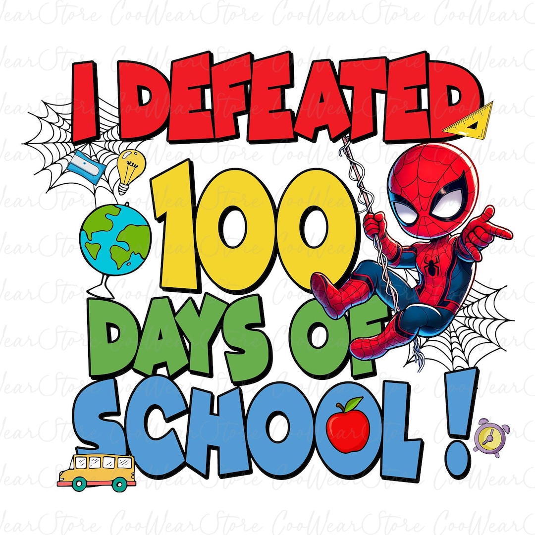 100 Days of School Superhero Png, Cartoon Movie 100 Days Png, 100 Days ...