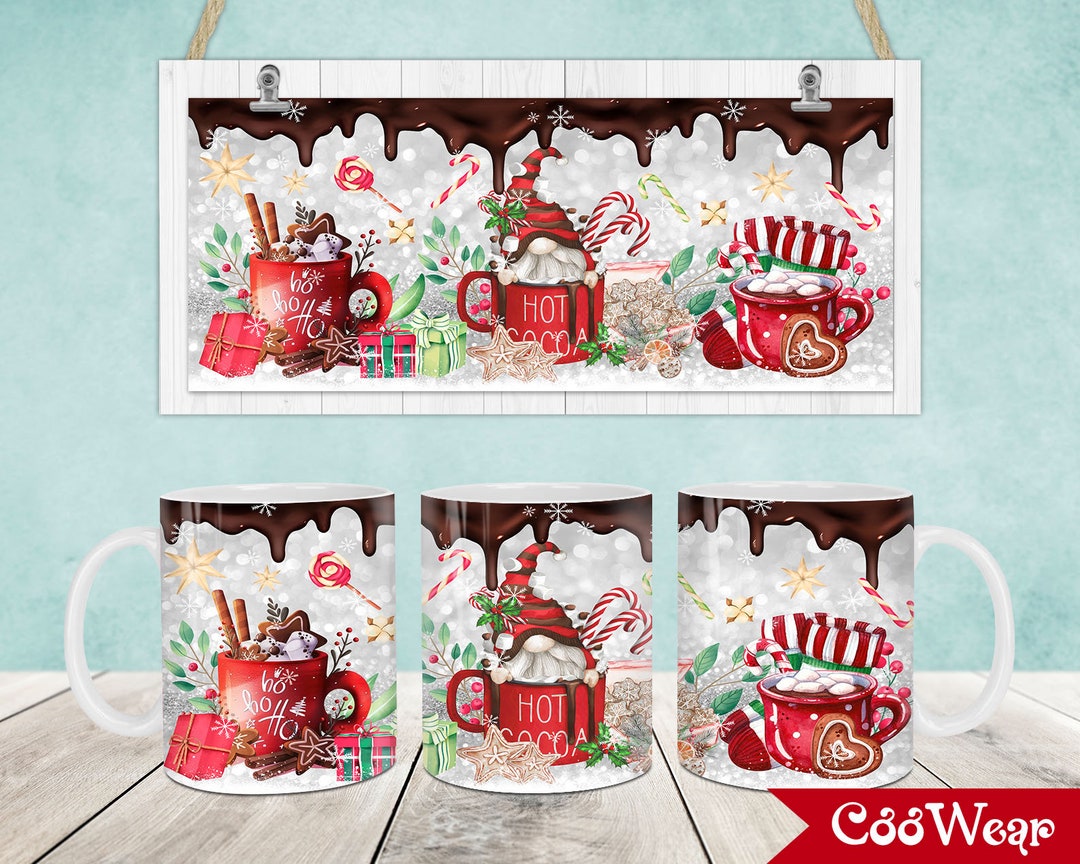 Christmas Mug Wrap, 11oz & 15oz Mug Template, Merry Christmas 11oz Mug ...