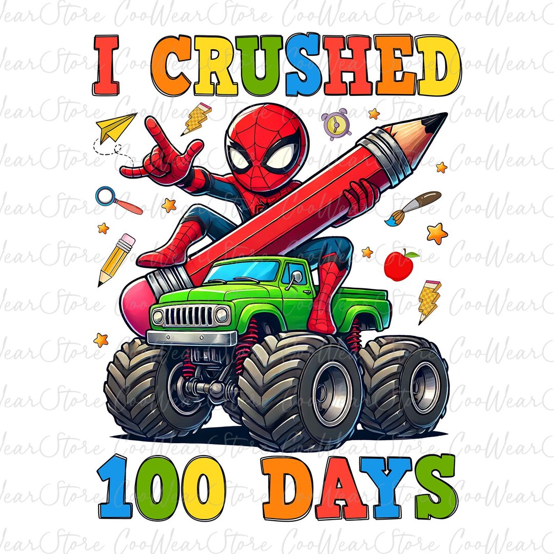 100 Days of School Superhero Png, Cartoon Movie 100 Days Png, 100 Days ...