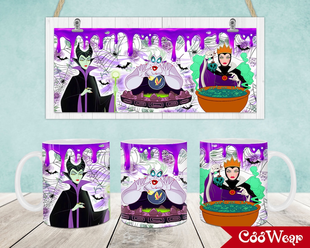 Horror Characters Mug Wrap, 11oz & 15oz Mug Template, Halloween 11oz ...