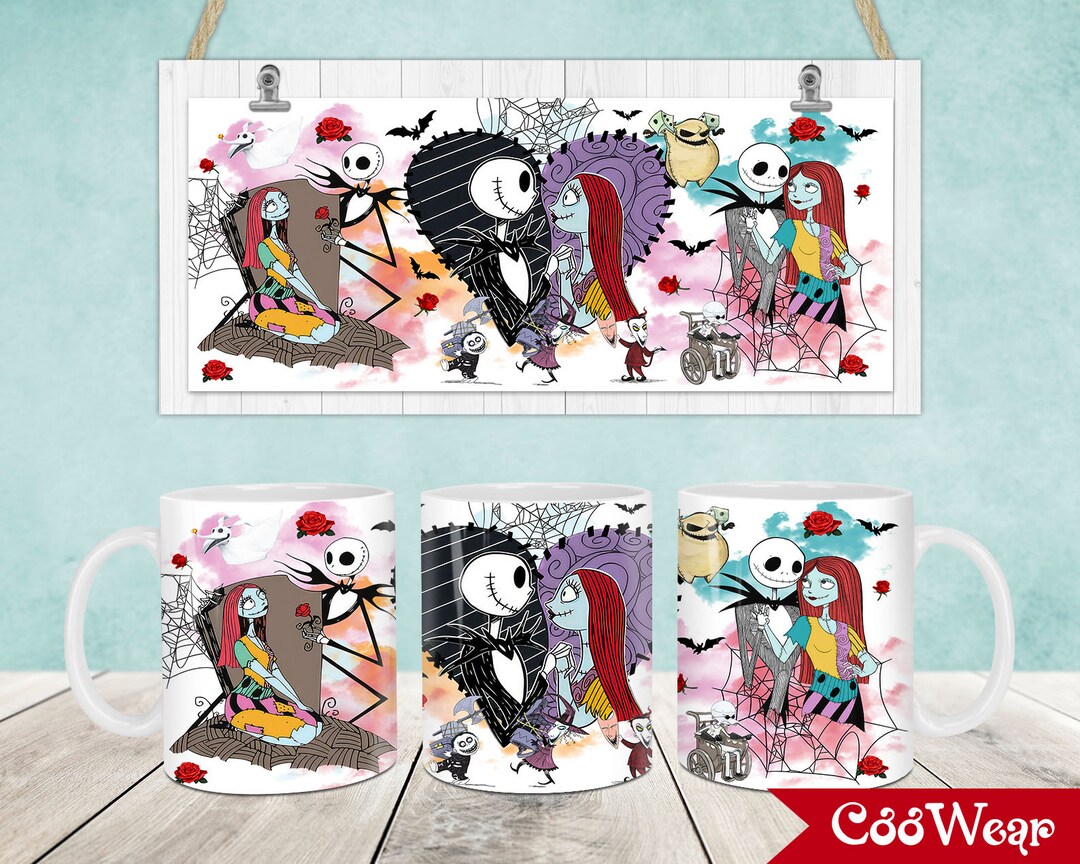 Horror Characters Mug Wrap, 11oz & 15oz Mug Template, Halloween 11oz ...